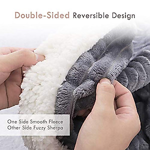 EMME Baby Blanket Fuzzy Sherpa Fleece Blanket Soft Reversible Warm Receiving Blankets for Toddler, Infant, Boys and Girls Gift Reversible Cozy Blanket for Crib, Stroller, Nap, Outdoor (Grey, 30"x40")