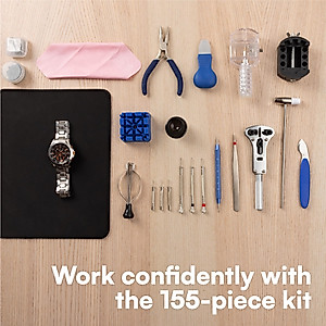 H&S Alliance Watch Repair Tool Kit - Watch Link Removal Kit - Tools & Kits for Sizing w Pin & Back Removal - Case Opener - Resizing Strap Band Adjustment - Link Remover - Box Case