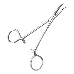 POCREATION Dog Ear Powder Dog Ear Powder Pet Ear Hair Tweezers, Stainless Steel Curved Tip Ear Hair Tweezers Stainless Steel Pet Dog Cat Ear Hair Tweezers Curved Tip Cleaning Clamp (S 7.9In)