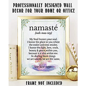 Namaste Color"We Are One"- Inspirational Wall Art in Yoga Pose-8 x 10 Print Wall Art Ready to Frame. Home Décor, Office Décor & Wall Print. Motivational Quote- Perfect Gift to Share Your Beliefs.