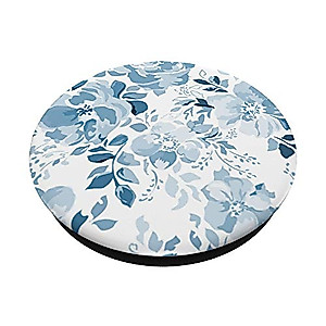 Light Blue Floral Flowers Country Vintage Antique PopSockets PopGrip: Swappable Grip for Phones & Tablets