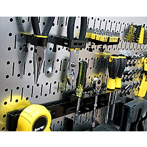 Wall Control Modular Pegboard Tool Organizer System - Wall-Mounted Metal Peg Board Tool Storage Unit for Pegboard Tiling (Metallic Pegboard)