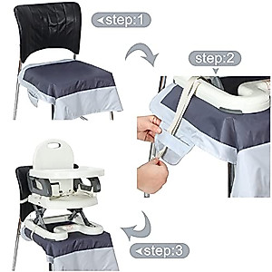 2 Pcs Extra Large High Chair Cover Chair Protector Gray Dining Chair Protector Replacement Booster Seat Cover for Baby Toddlers Infants Booster Highchair Seat Home Kitchen