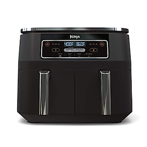 Ninja DZ100 Foodi 4-in-1, 8-qt, 2-Basket Air Fryer with DualZone Technology, Renewed, DZ201, Ninja DZ201-- 8-Quart