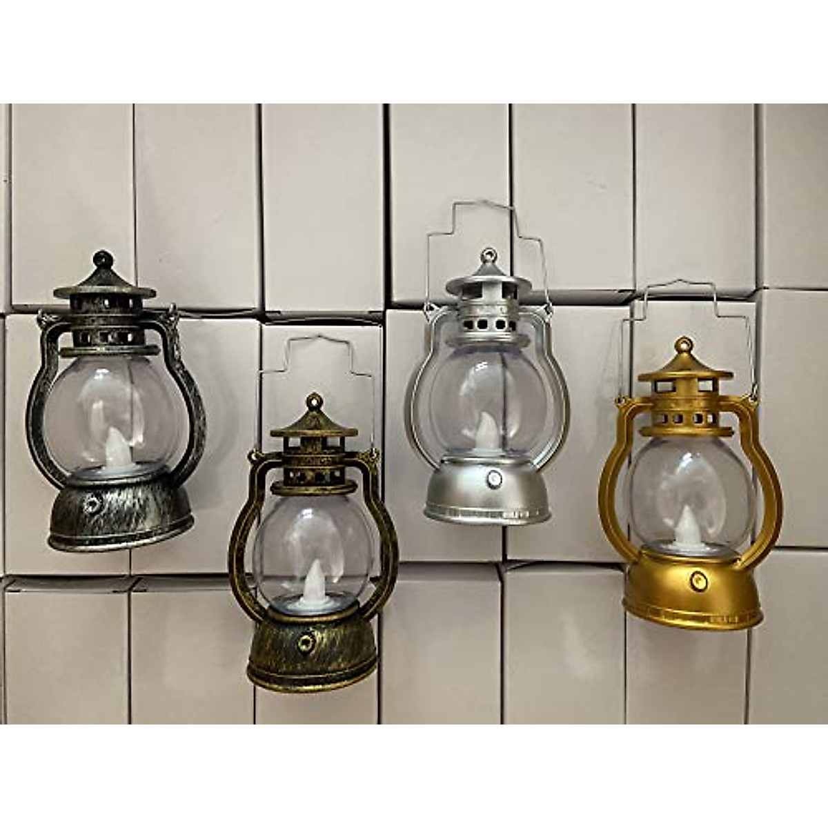 Hanging LED Lights Outdoor Landscape Lanterns with Retro Design for Patio, Yard, Garden and Pathway Decoration (Bronze Silver)