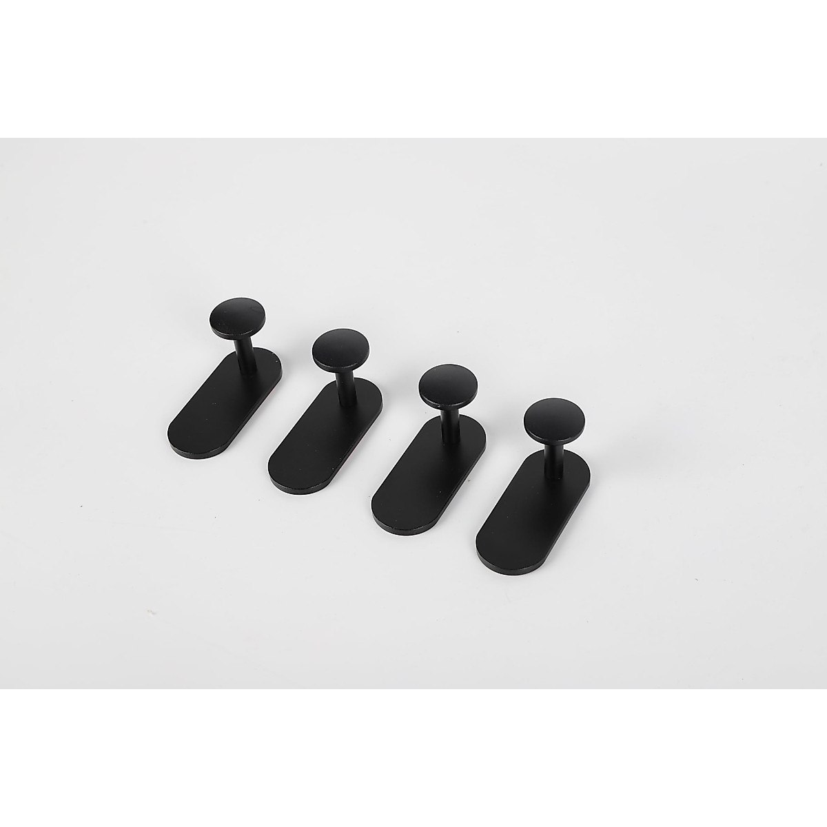 WOQLIBE 4 Pack Heavy Duty Wall Hooks, Waterproof Sticky Hook for Hanging Coat, Hat, Clothes, Towel Robe Hook Rack, Wall Mount- Bathroom & Bedroom- Black