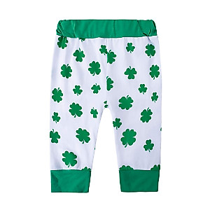 Baby Boys' Outfit Set My First St Patrick's Day Long Sleeve Clover Romper (White, 0-3Months)