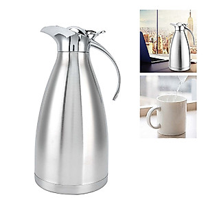 Vacuum Insulation Bottle, Stainless Steel Thermal Coffee Carafe European Style Thermal Insulation Kettle Double Walled Vacuum Cold and Hot Water Bottle with Lid for Kitchen Home Water Coffee(1.5L)