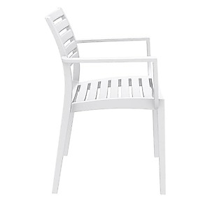 Compamia Artemis Outdoor Patio Dining Arm Chair in White (Set of 2)