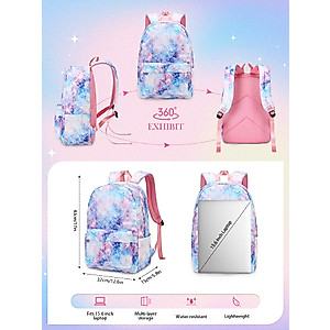 Tpeohan Girls College Backpack Waterproof Cute Backpacks for School Girl Book Bag Colorful