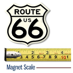 Large Route 66 Shield Highway Sign Magnet by Classic Magnets, 3" x 3", Collectible Souvenirs Made in The USA
