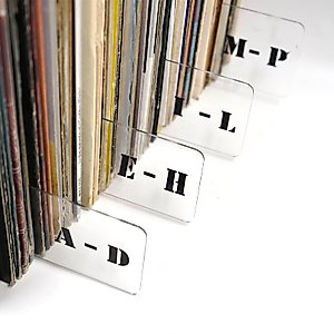 sdroceRyaM Vinyl Record Dividers A-Z Alphabet Category Tab Double-Side Plastic LP Separators for CD, Album Crate, Bookshelf Organizer (Horizontal, Size:LP)