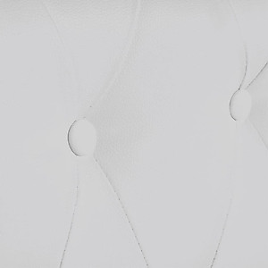 CUSON Chesterfield Sofa 3-Seater | Modern 3-Seat Sofa Couch | Faux Leather Living Room Sofa | White Artificial Leather with Wooden Frame 78.9" x 29.9" x 27.6"