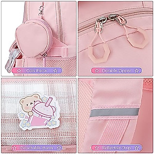 TOTEXISAP Cute Backpacks for Girls, Pink Kawaii Girls Backpack, Large School Bag for Kids, Book Bag for Elementary School, Mochila Para 5.6.7.8.9.10 Niñas