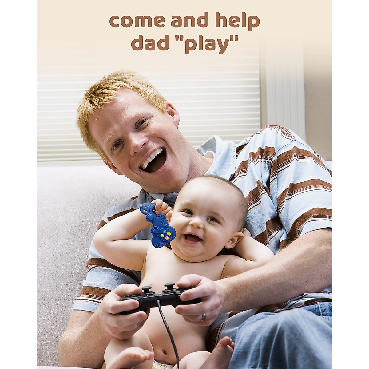 2 Packs Baby Teething Toy, Silicone Game Controller Teethers for Babies 6-12 Months, Baby Chew Toys for Sucking Needs, BPA Free