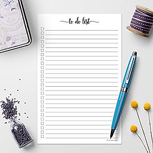321Done To Do List Notepad 5.5x8.5, Simple Checklist, Made in USA, Cute Modern Design for Organizing, Planning, 50 Sheets, College Ruled, Thick Heavy Paper
