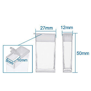 Fashewelry 100Pcs Plastic Flip Top Seed Bead Small Storage Containers 2x1" Rectangle Transparent Clear Box Package Candy Favor Empty Box Organizers