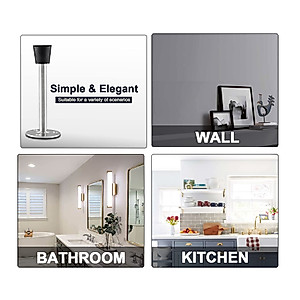 LDEXIN 2 Pack Stainless Steel Heavy Duty Door Stop 5" Wall Mounted Door Stopper with Rubber Tip Design Mute for Wall and Door Protection, 4.7" / 120mm