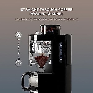 skyehomo 12 Cup Drip Coffee Maker with Built-In Burr Coffee Grinder, Programmable Coffee Machine with Timer, Glass Carafe, Reusable Filter, Warming Plate for Home and Office. 1.5L Water Tank
