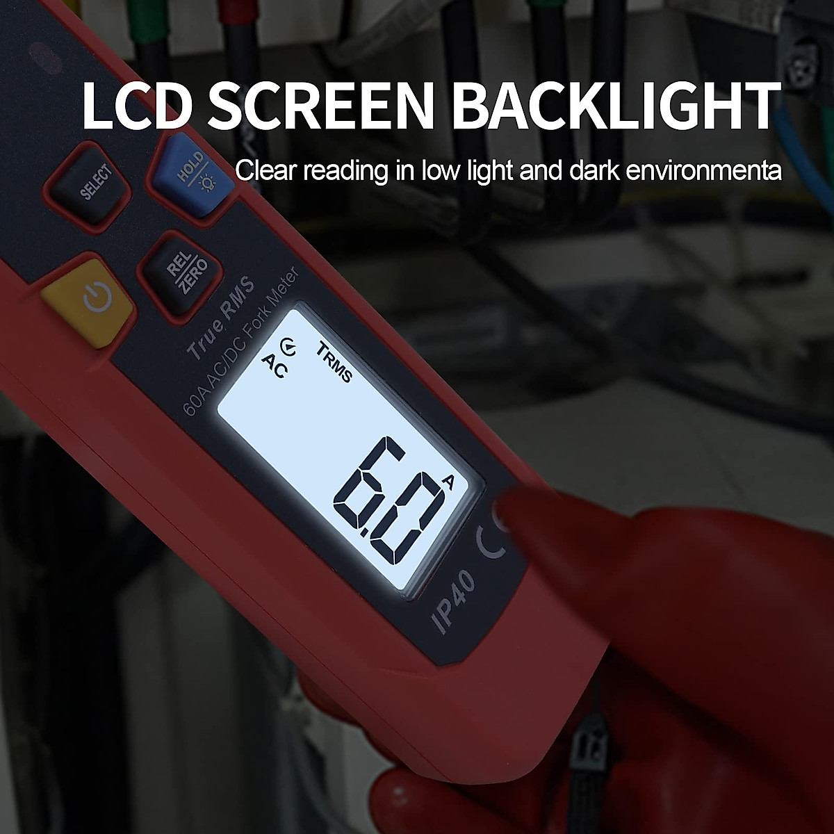 UNI-T AC/DC Open Jaw fork meter 60A 600V auto-ranging True RMS Electrical Tester Non-Contact Voltage Meter UT256