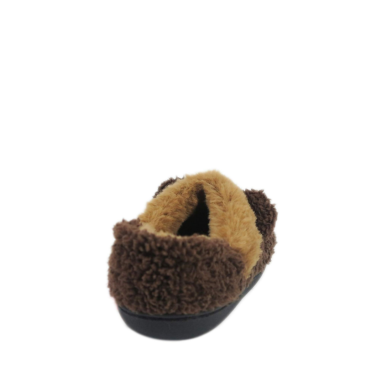 Wonder Nation Toddler Boy Aline Cute Critter face Fur Slippers (7-8 Toddler Brown