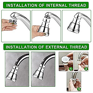 RAFSON Kitchen Faucet Sprayer Head Attachment 360° Rotatable Soild Brass Moveable Kitchen Tap Head High Pressure Faucet Booster Easy to Wash Dishes Wash Vegetables and Wash Fruits