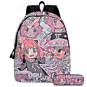 Anya Forger Backpack Yor Forger School Bag Cosplay Backpack with Pencil Box