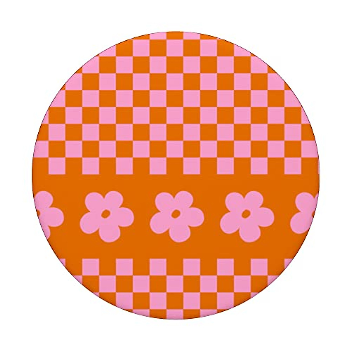 Aesthetic Checker Retro Groovy Flowers in Red Pink Colors PopSockets Swappable PopGrip — 🛍️ The ...