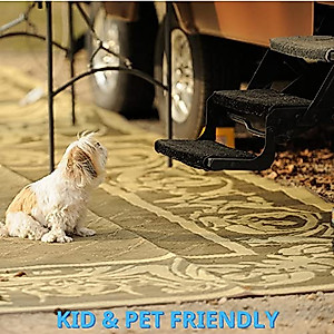 Sintron RV Step Rug 22 Inch Wide 3 Pack RV Step Covers Wrap Around Camper Stair Rugs for Radius Steps, Protects Your RV from Unwanted Tracked in Dirt, for Electrical & Manual RV Trailer Camper Stairs