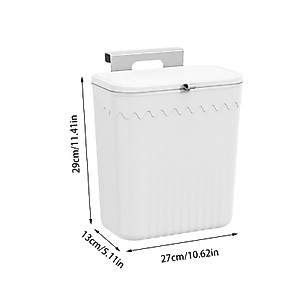 Kitchen Trash Can - Hanging Trash Can with Sliding Cover | Garbage Can | Wall Mounted Counter Waste Bin | Wall Mounted Trash Container | Garbage Can for Countertop and Under Sink