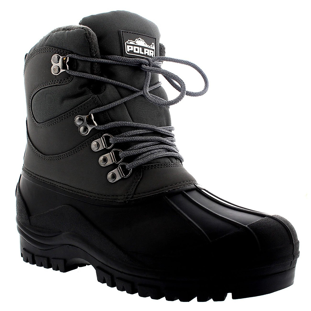 POLAR Mens Snow Waterproof Duck Hiking Bean Hiker Walking Short Ankle Boots - Gray - US13/EU46 - YC0441