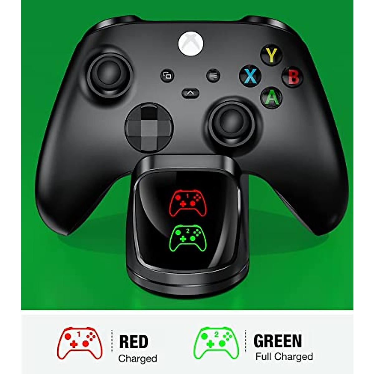 Controller Charger for Xbox Series X/Xbox One Controller, Charging Station with Dual Controller Battery Pack, 4 Battery Cover, 1 Rechargeable Charging Cable, Remote Stand Charger Station for Xbox