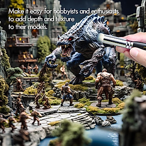 Miniature Paint Brushes with Dry Brush Set for Miniature Painting, Fuumuui 11Pcs Miniature Model Paint Brush Set Drybrush for Miniatures, Warhammer 40K, Vallejo Paint, Citadel Paint