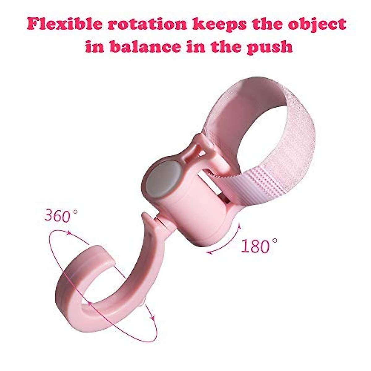 Stroller Hooks Multi Purpose Hook Hanger Clips for Diaper Bags,Purses,Shopping Bags,Perfect Stroller Accessory for Free Your Hands (Pink)