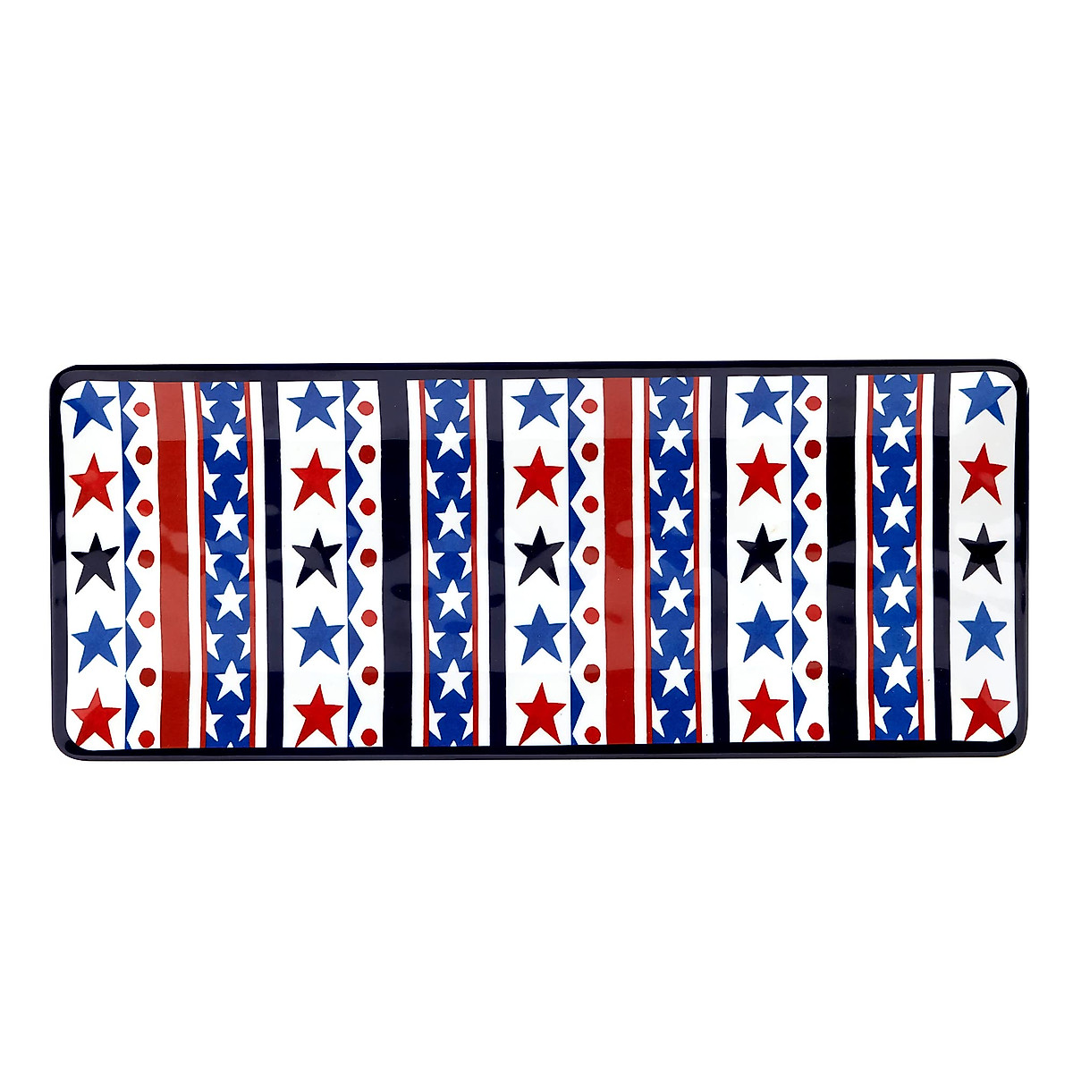 Certified International Stars & Stripes Melamine Hostess/Serving Set, Multicolor, Large, 3 Piece