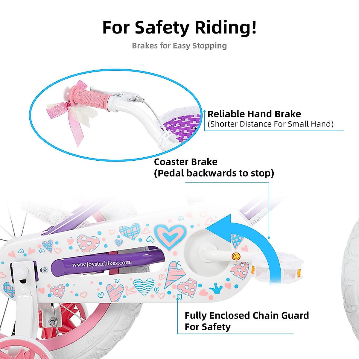 JOYSTAR 18 Inch Girls Bike for 5 6 7 8 9 Years Old Kids Bike for Ages 5-8 Years Girls with Training Wheels and Basket 18" Children Bikes Bicycle with Handbrake in Purple