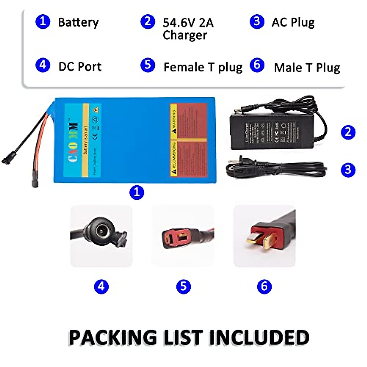Cao MM 48v Battery, 10Ah/ 14AH/ 20AH Ebike Battery for 200-1200W Electric Bike Bicycle, Scooter and Other Motor