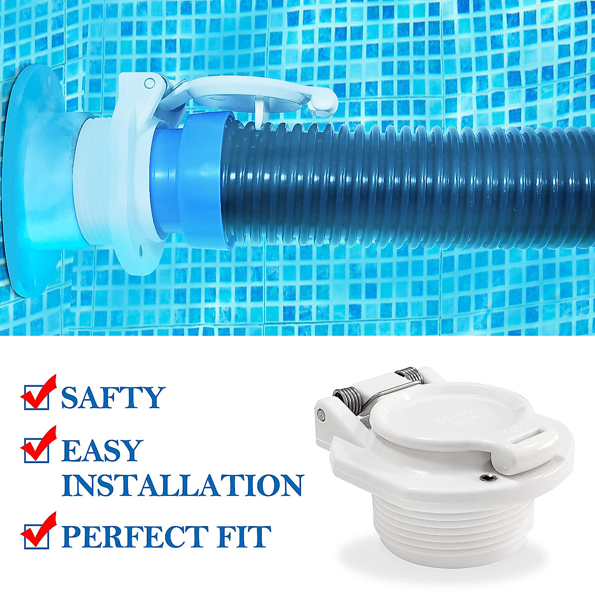 W400BWHP Free Rotating Vacuum Lock Safety Wall Accessories Replacement for Hayward Navigator Pool Cleaners（White）