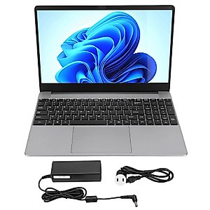 ciciglow 15.6in Laptop, 2K FHD Screen Display Portable Laptop Computer for Intel I7 CPU 16GB RAM 512GB ROM, for Win 10, 5000mAh Battery, with Backlit Keyboard (16+512G US Plug)