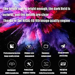 Feiyx Mini Projector Home Small Portable Ultra-High Definition 4K Wireless Smart Projection,Portable Video Projector 1080p Full HD Supported, Projector Compatible for Home Theatre