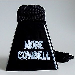 MORE Cowbell: 3-1/2" high bell with printed MORE Cowbell SNL Skit