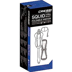 Cressi Foldable Anchor Set for Stand-Up Paddle Board - 3.5 lb, 33 ft Rope - Squid: Designed in Italy