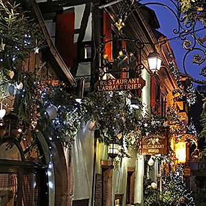 LALAPAO Solar String Lights 72ft 200LED 8 Modes Outdoor Lighting Solar Powered Christmas Lights Waterproof Starry Fairy Lights for Patio Lawn Garden Home Wedding Xmas Party Tree Decor (White)