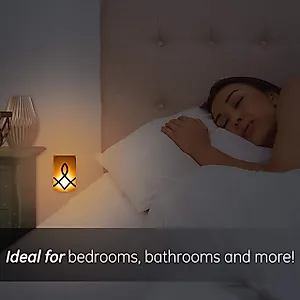 GE SleepLite LED Amber Night Light, Hi/Low Dimmable, Dusk-to-Dawn, Melatonin, Natural Sleep Aid, Ideal for Bedroom, Nursery, Bathroom, 46453, 2 Pack, Oil-Rubbed Bronze | Candle Glow