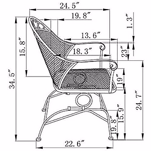 Better Homes and Gardens Clayton Court 5-piece Patio Dining Set, Wrought Iron Table and 4 Chairs, Red Cushions, Seats 4