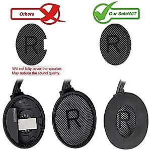 SoloWIT Cooling-Gel Ear Pads Cushions Replacement, Earpads for Bose QuietComfort 35 (QC35) and Quiet Comfort 35 II (QC35 II) Over-Ear Headphones, Noise Isolation Foam - Black