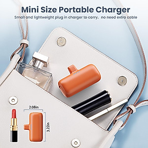 [2-Pack] Mini Portable Charger for iPhone,5200mAh Ultra Compact PD Fast Charging Power Bank,Plug-in Battery Pack Travel Cordless Phone Charger,Compatible with iPhone 14/14Pro/13/12/11/X/8/7/6plus etc
