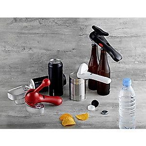 Kuhn Rikon Slim Safety Smooth Touch Can Opener, No Sharp Edges, LIDLIFTER®+ 6.5" Black