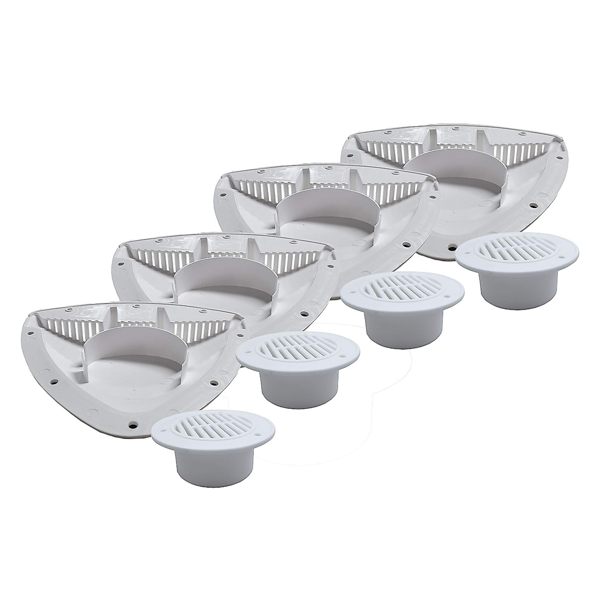 Class A Customs | RV ATV Cycle Truck Cargo Work Trailer Side Air Vents | Four Pack | White | High Tech/Arrow Design