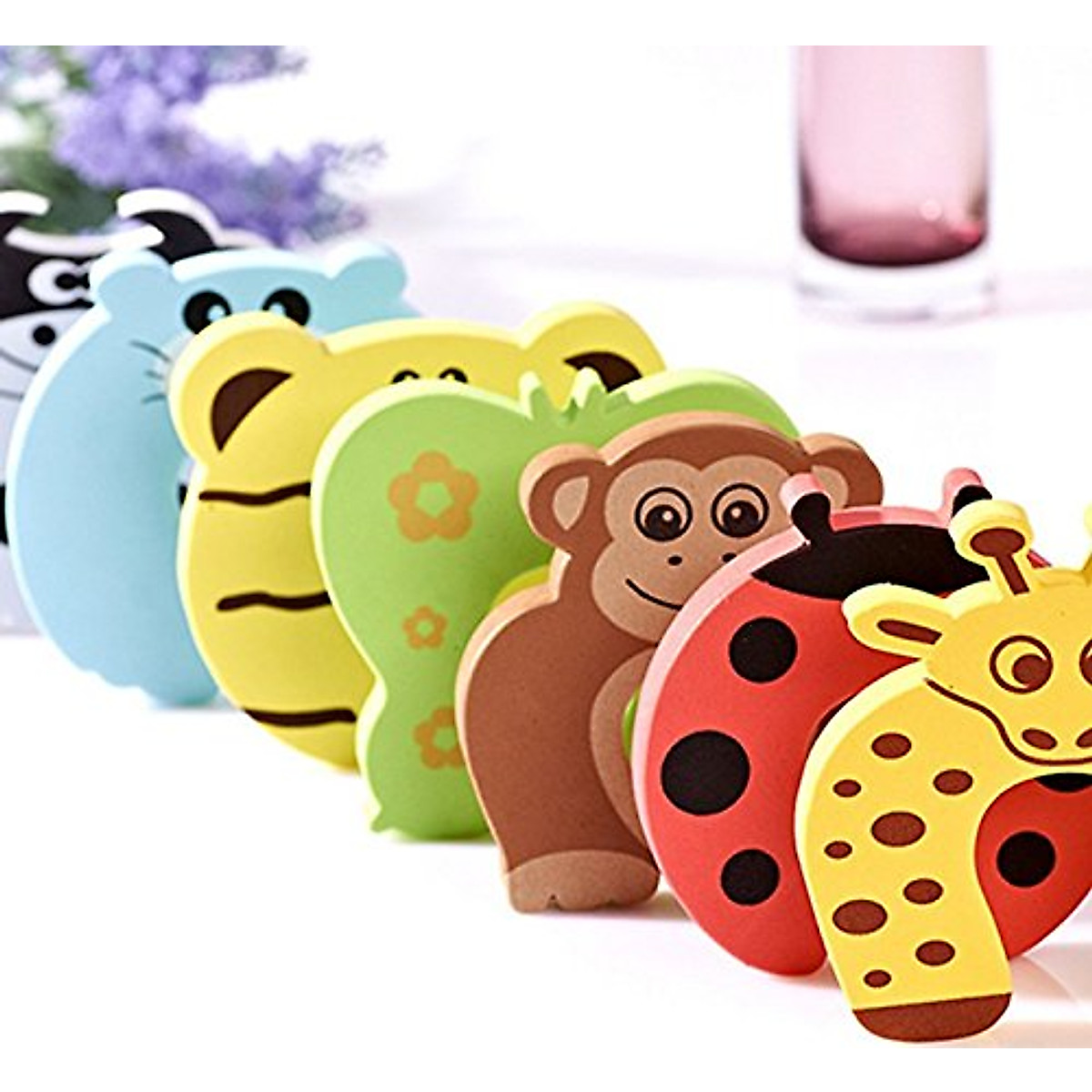 A&S Creavention Animal Foam Door Stopper Cushion Children Safety Finger Pinch 7PCS Set (Mix on Each)